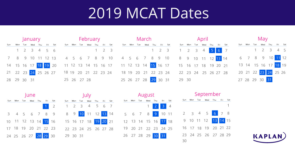2018 2019 MCAT Test Dates And Registration Kaplan Test Prep